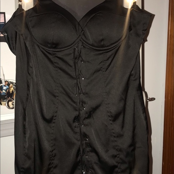 Oh Polly | Dresses | Oh Polly Black Satin Dress | Poshmark